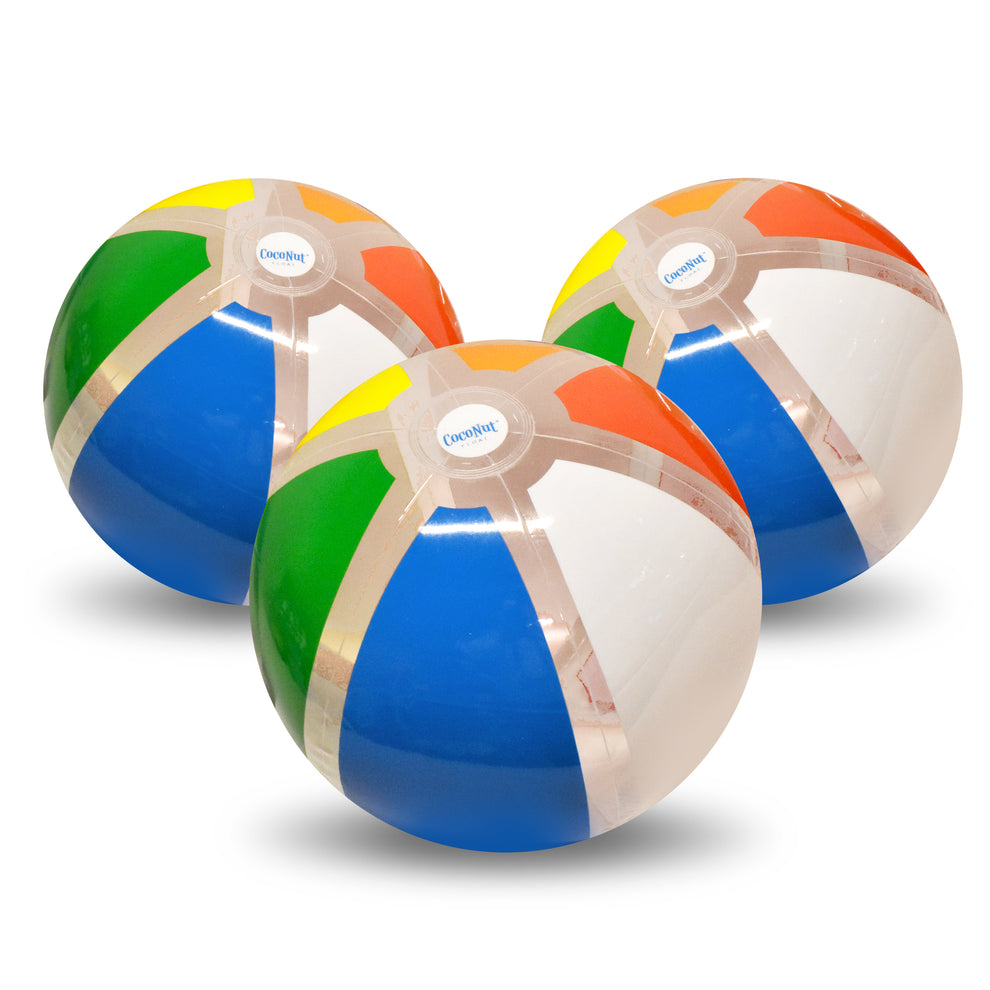 Rainbow 18" Beach Ball - 3 pack – CocoNut Pool Floats